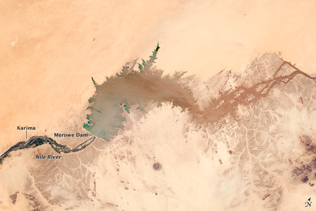 Image of the Day: Merowe Dam and Reservoir Viewed from Orbit, 5 October ...